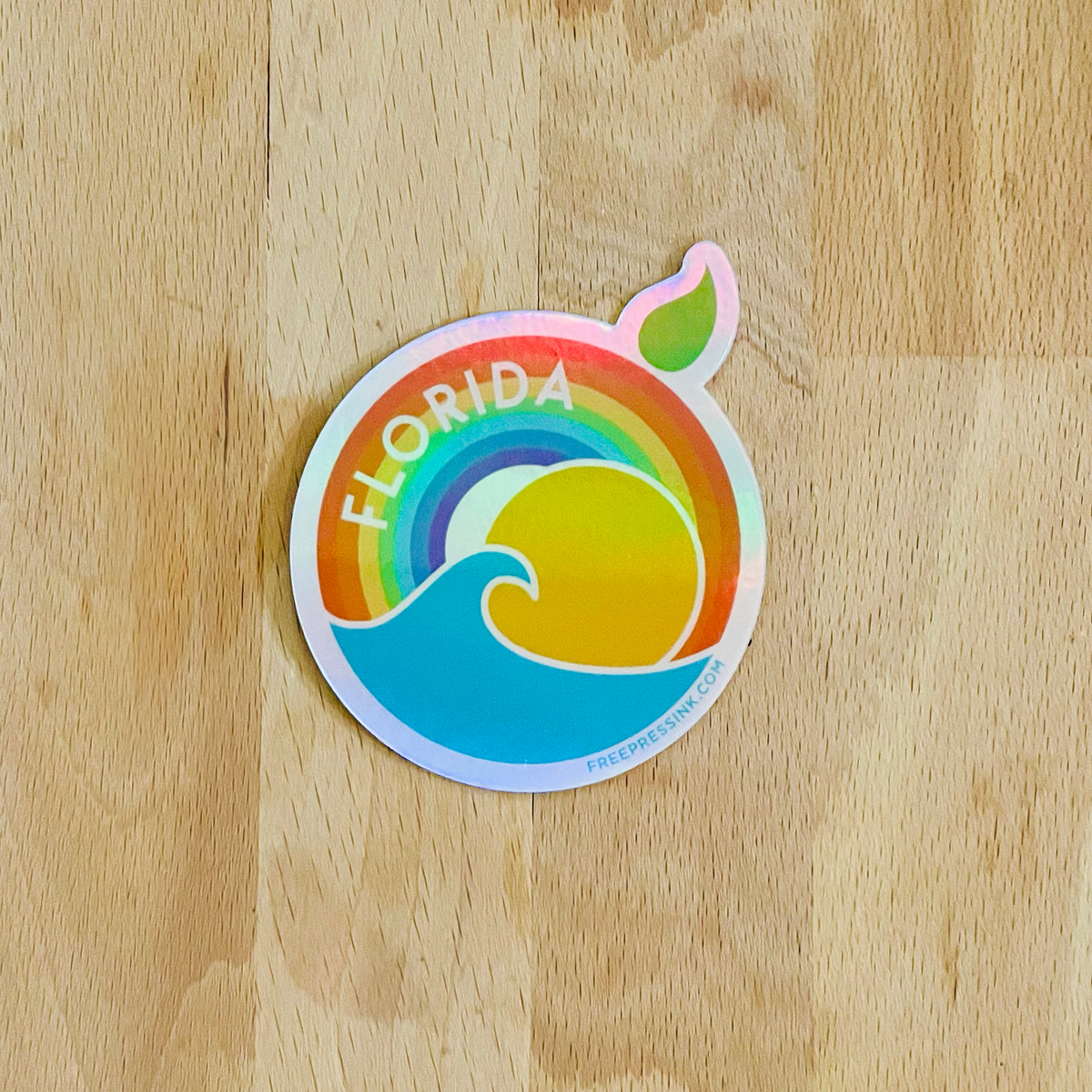 Rainbow Sunshine State // Holographic Sticker – hazel + dot